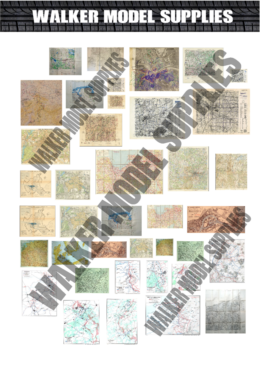 1:35 Scale pre cut WW2 Maps of Germany decals.Model/diorama/soldie...