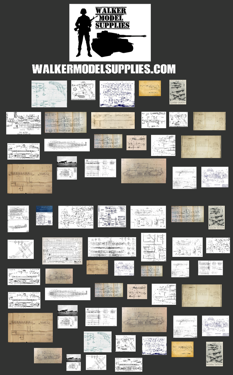 1/35 scale WW2 Blueprints (weapon,vehicle,building) Set 3