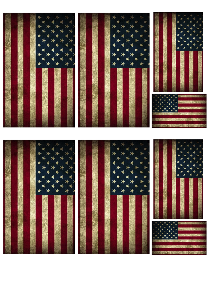 1:16 Scale WW2 American flags on Cotton Peel. Set 2