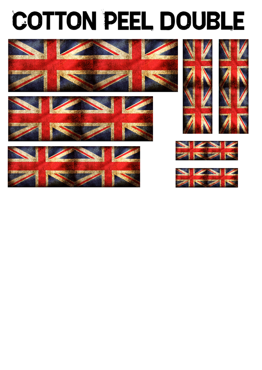 1:35 Scale WW2 British flags on cotton peel. Set 1