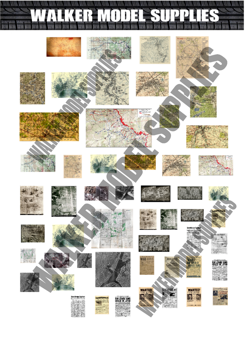 1:35 Scale WW2 Maps and Newspapers. Set 1